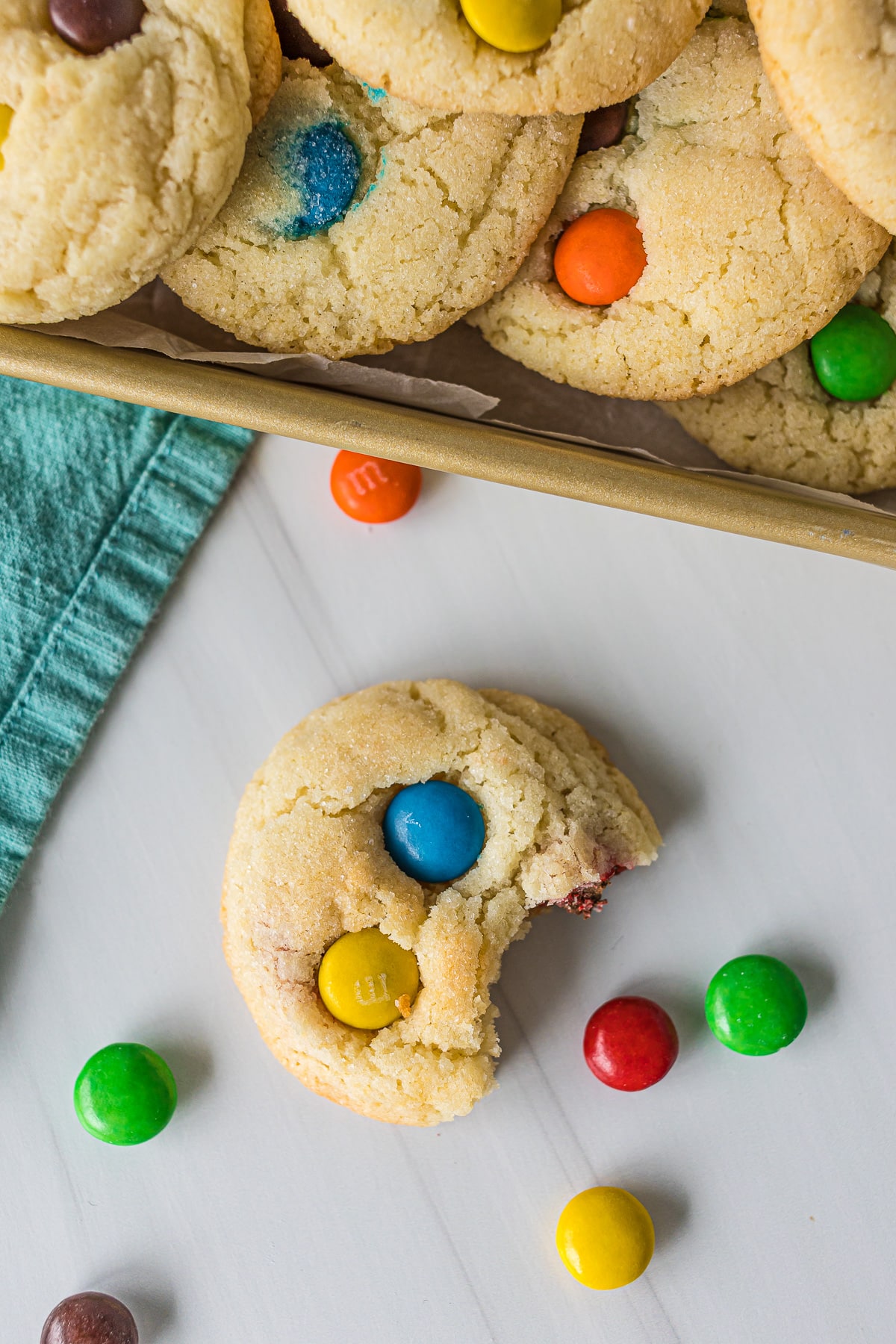 Chewy M&M Sugar Cookies