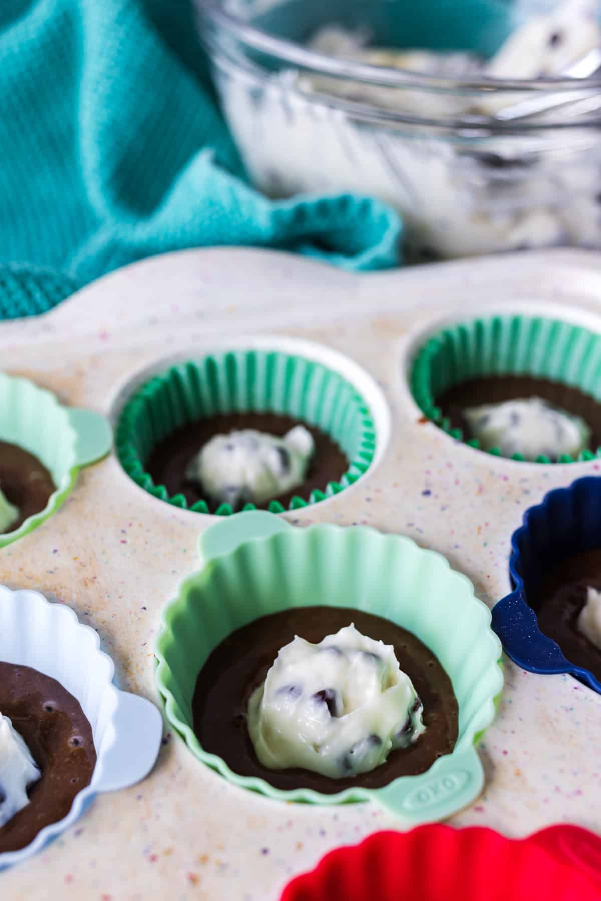 Cheesecake Filled Black Bottom Cupcakes