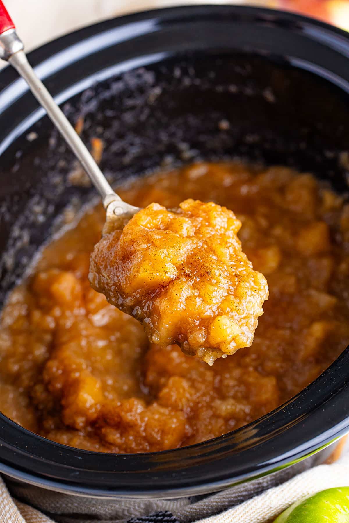 Easy Slow Cooker Applesauce (no sugar!)