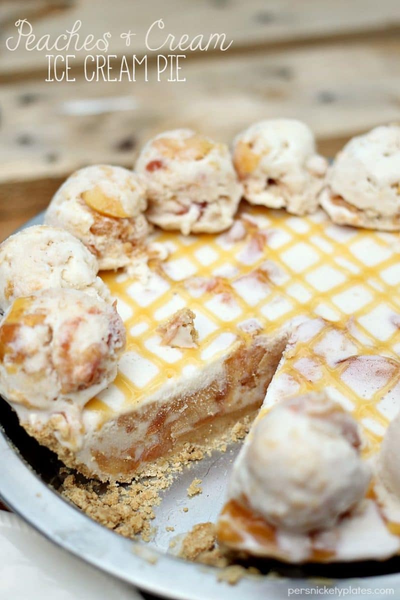 Peaches and Cream Ice Cream Pie