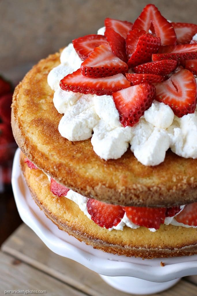 Easy Strawberry Shortcake Cake (made with cake mix!)