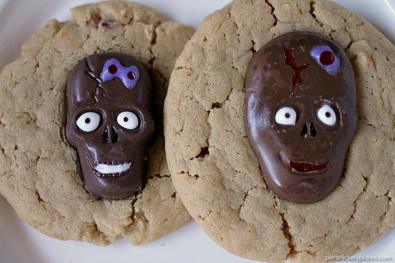 Peanut Butter Butterfinger Skull Cookies