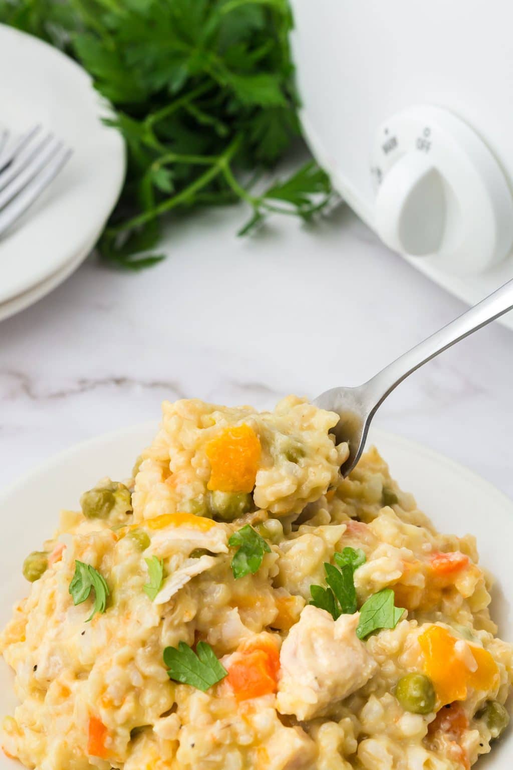 Cheesy Slow Cooker Chicken and Rice