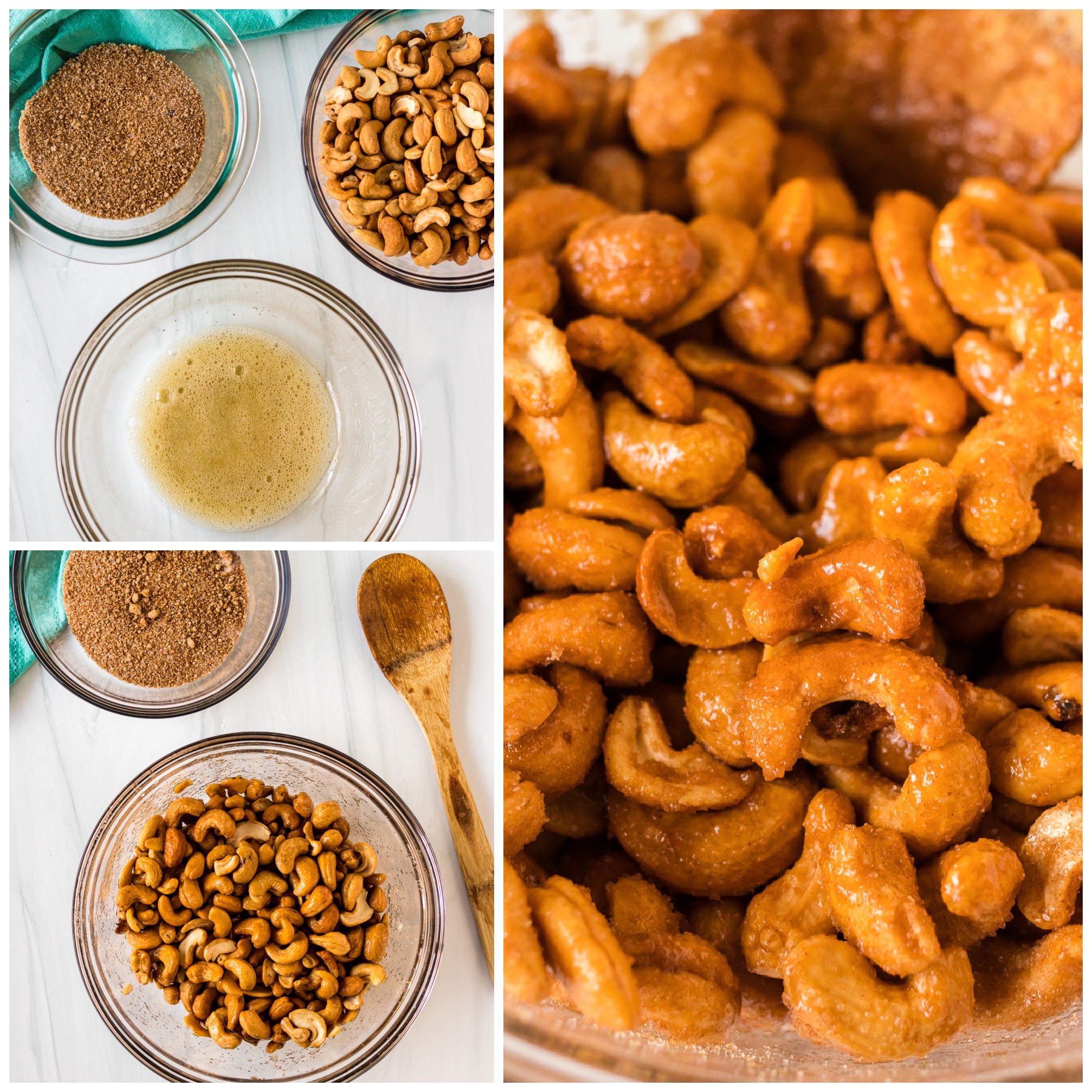 Cinnamon Sugar Candied Cashews