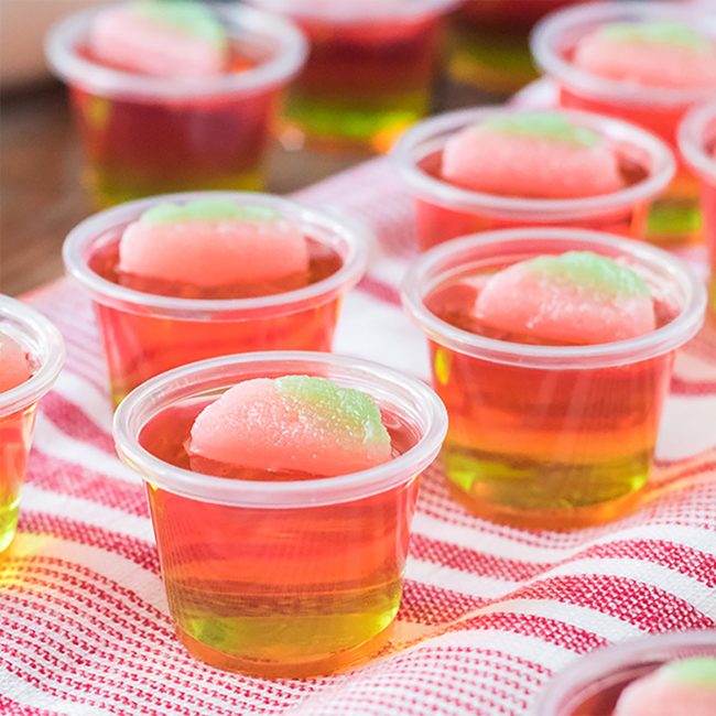 Layered Watermelon Jello Shots