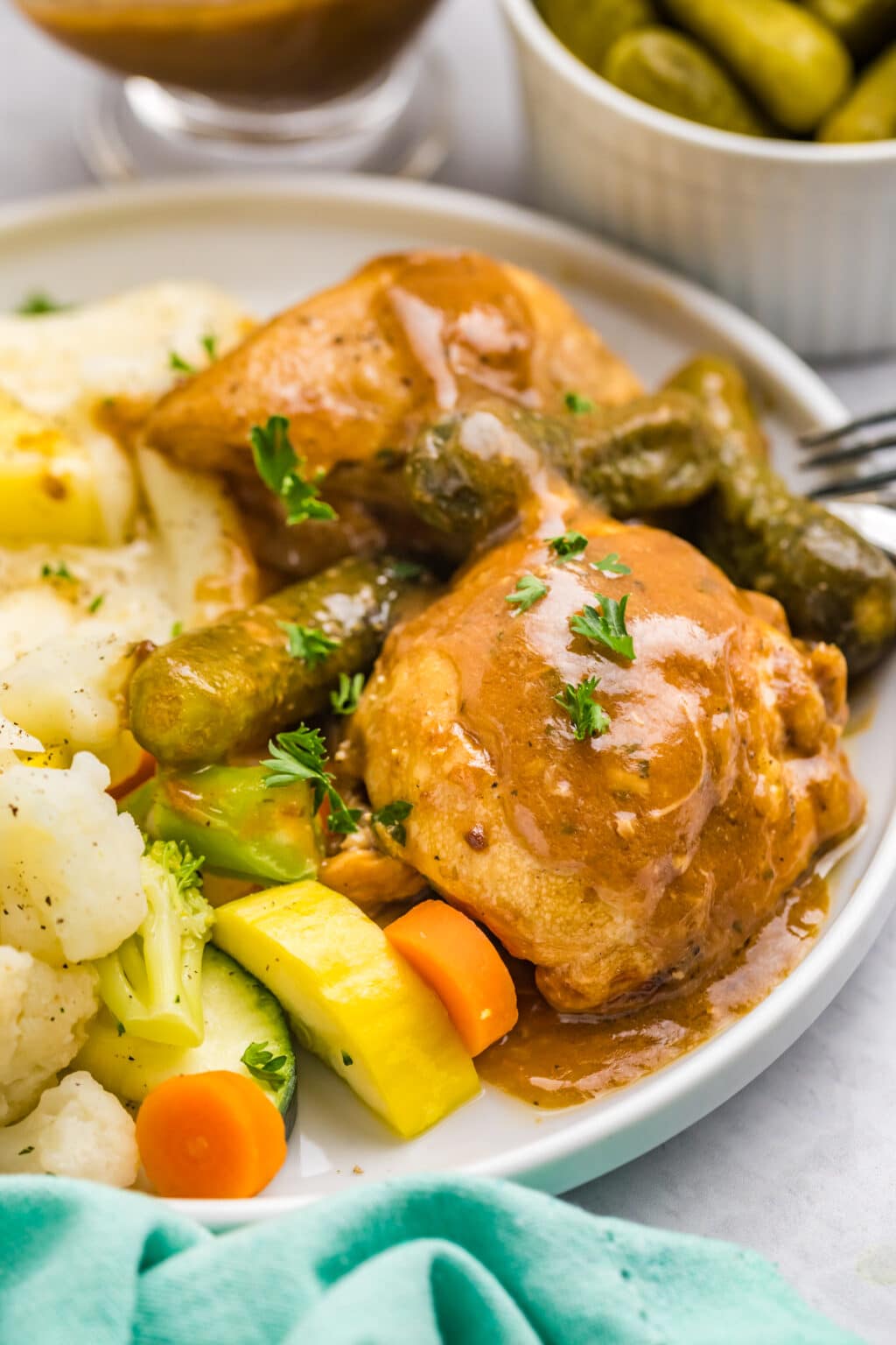5 Ingredient Slow Cooker Dill Pickle Chicken