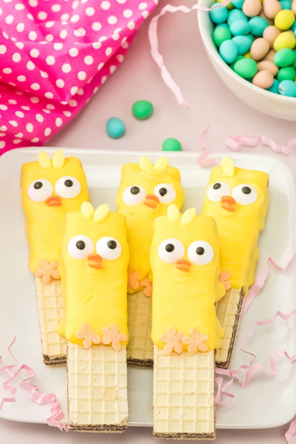 Easter Chick Dipped Wafer Cookies