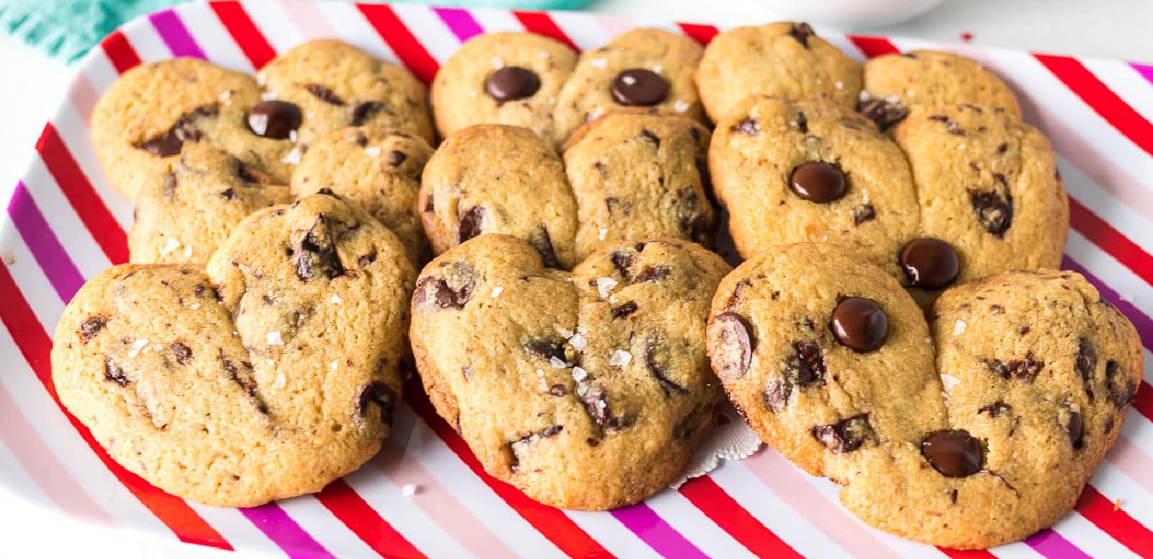 Easy Heart Shaped Chocolate Chip Cookies