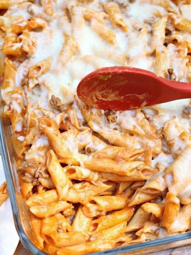 Easy Baked Mostaccioli » Persnickety Plates