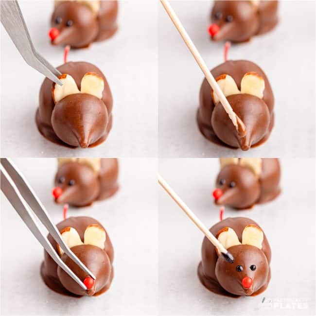 Chocolate Cherry Mice - no bake Christmas candy