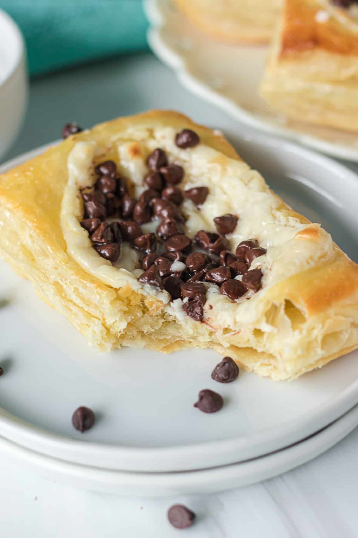 Easy Chocolate Chip Cream Cheese Danish with Puff Pastry - Healthy Plates