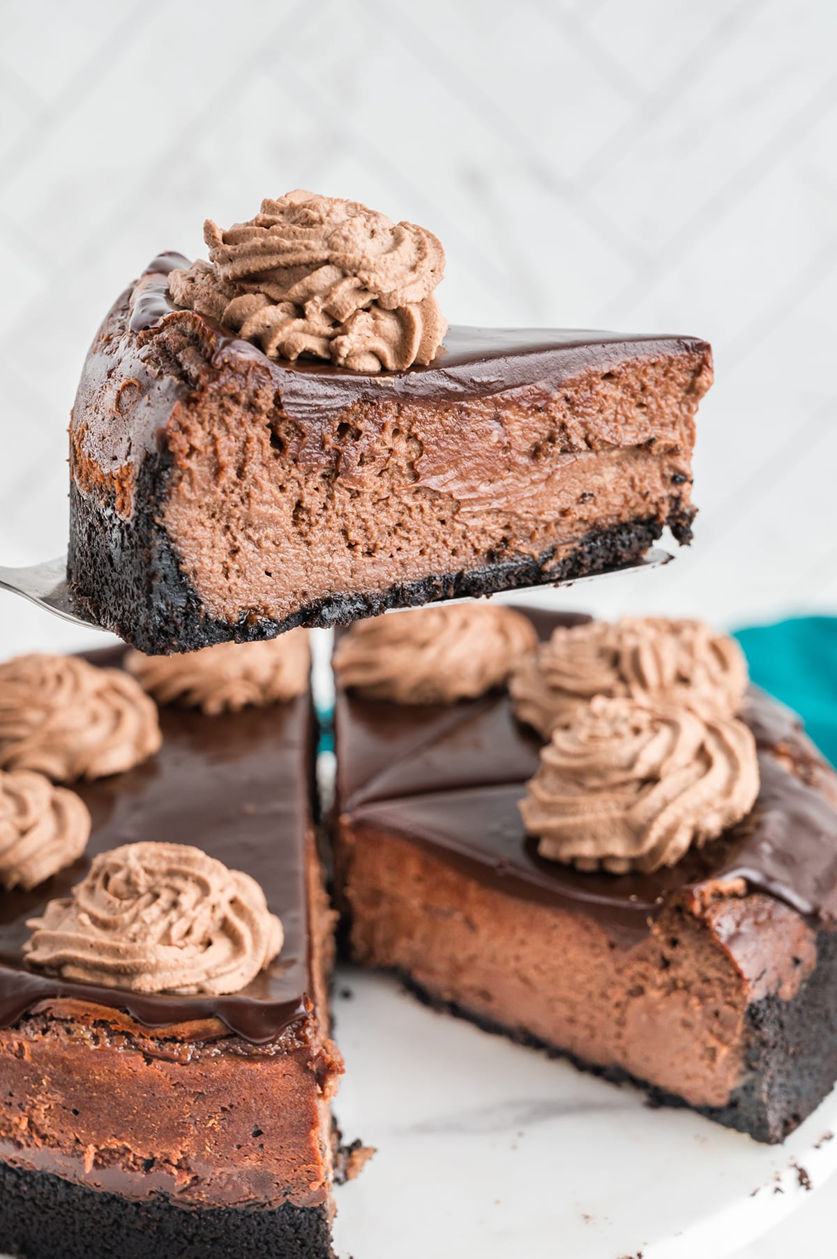 Triple Chocolate Cheesecake with Oreo crust