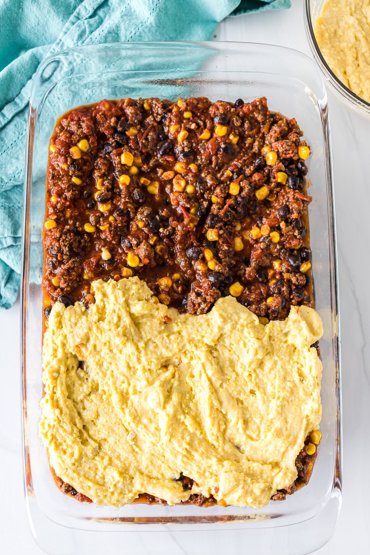 Chili Cornbread Casserole with Jiffy Mix