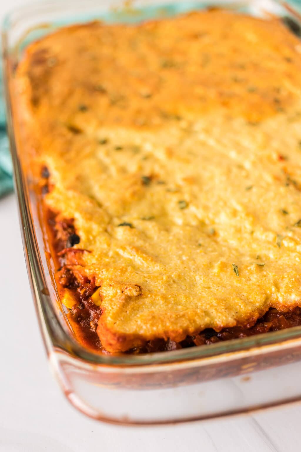 Chili Cornbread Casserole with Jiffy Mix