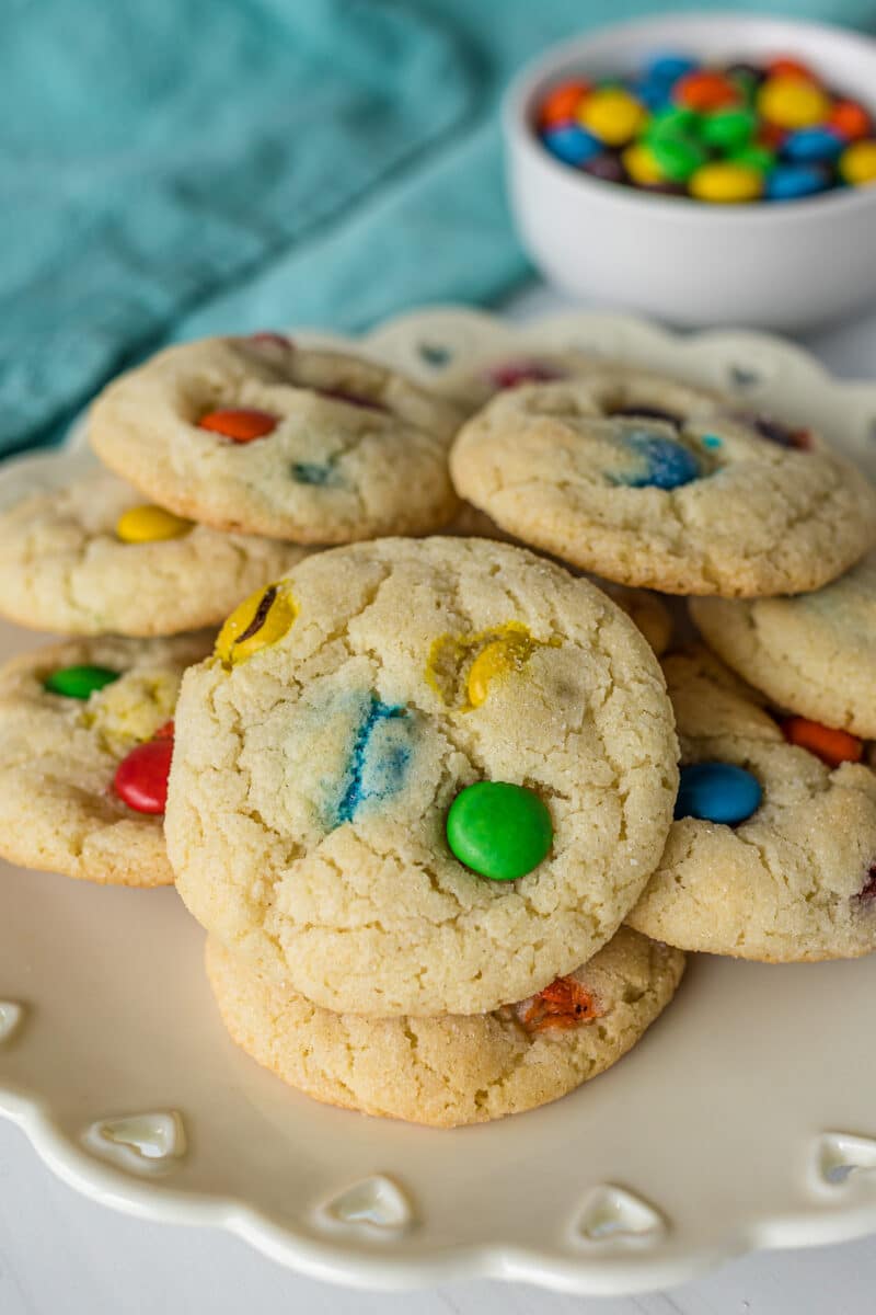 Chewy M&M Sugar Cookies