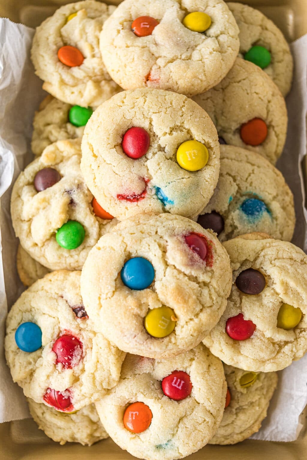 Chewy M&M Sugar Cookies