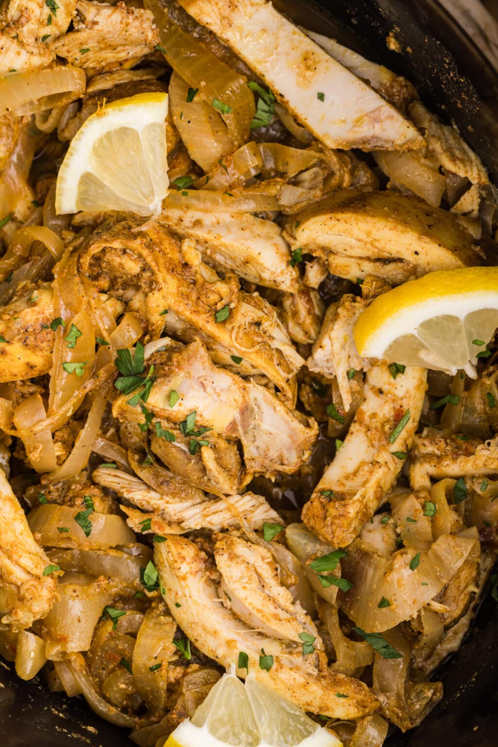 Slow Cooker Chicken Shawarma with yogurt sauce
