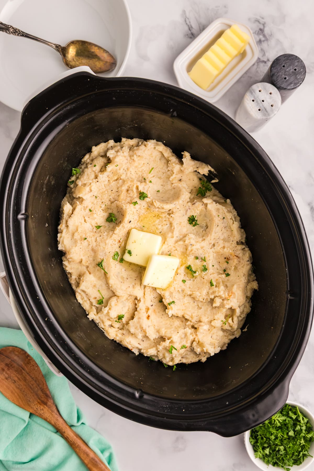 Slow Cooker Mashed Potatoes - all in one pot!